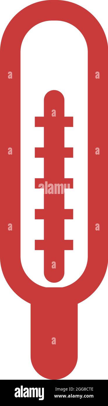 Red thermometer, illustration, vector on a white background Stock ...