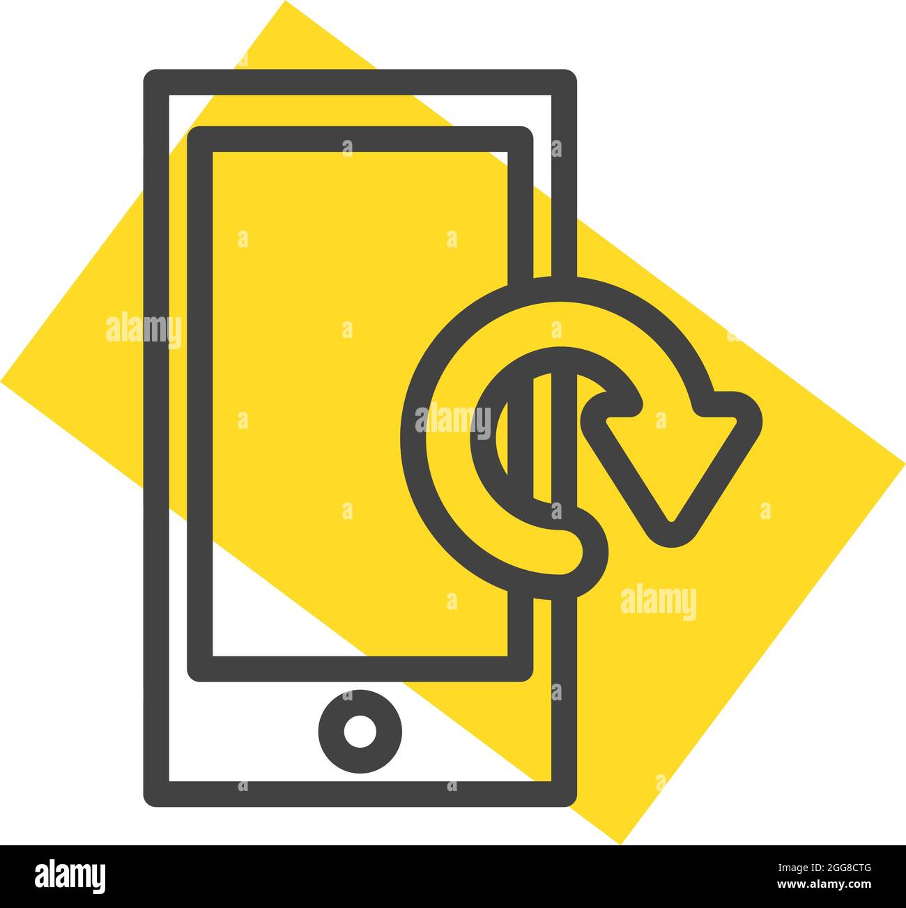 Phone reboot, illustration, vector on a white background Stock Vector ...