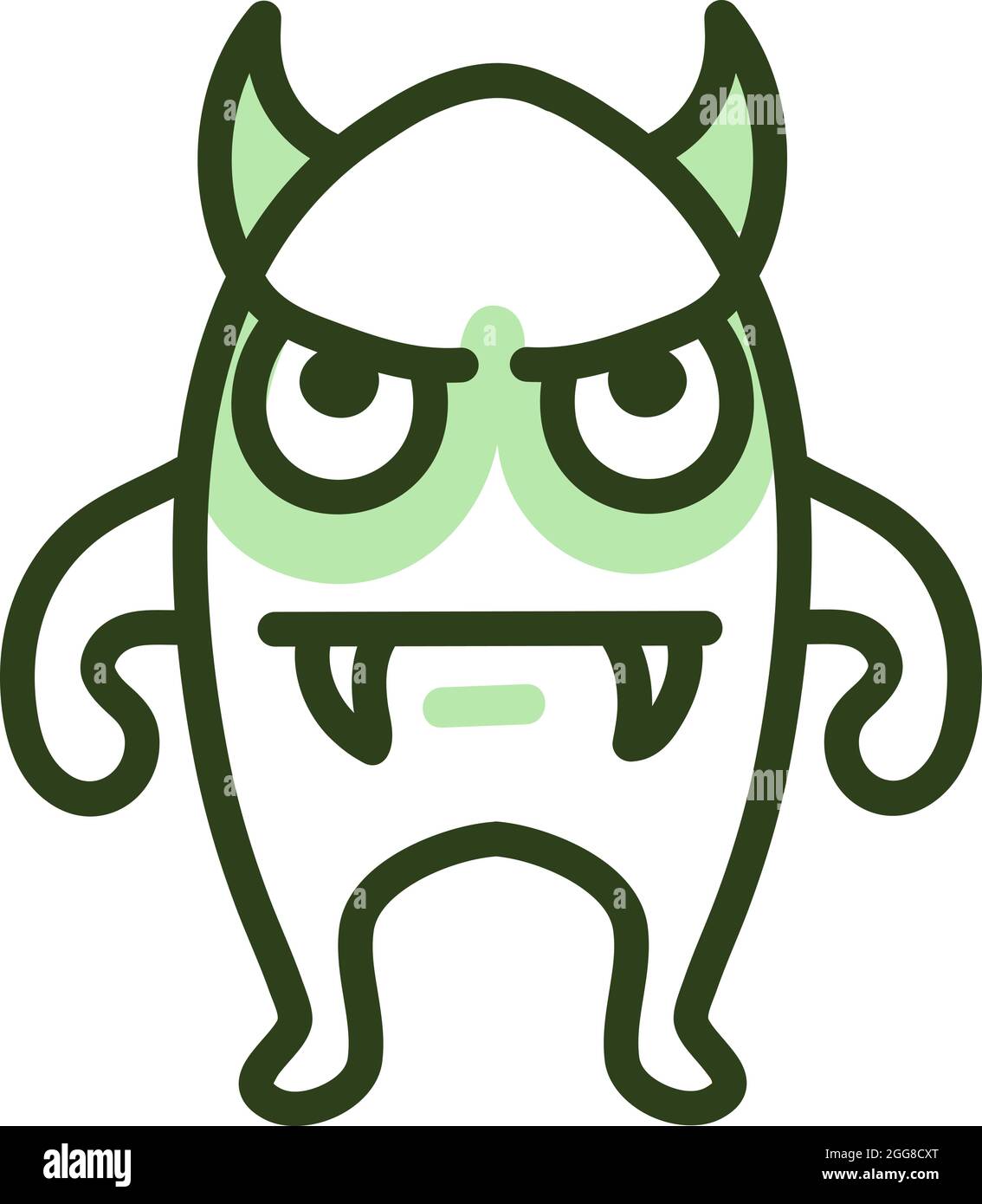Angry scary monster, illustration, vector on a white background Stock ...