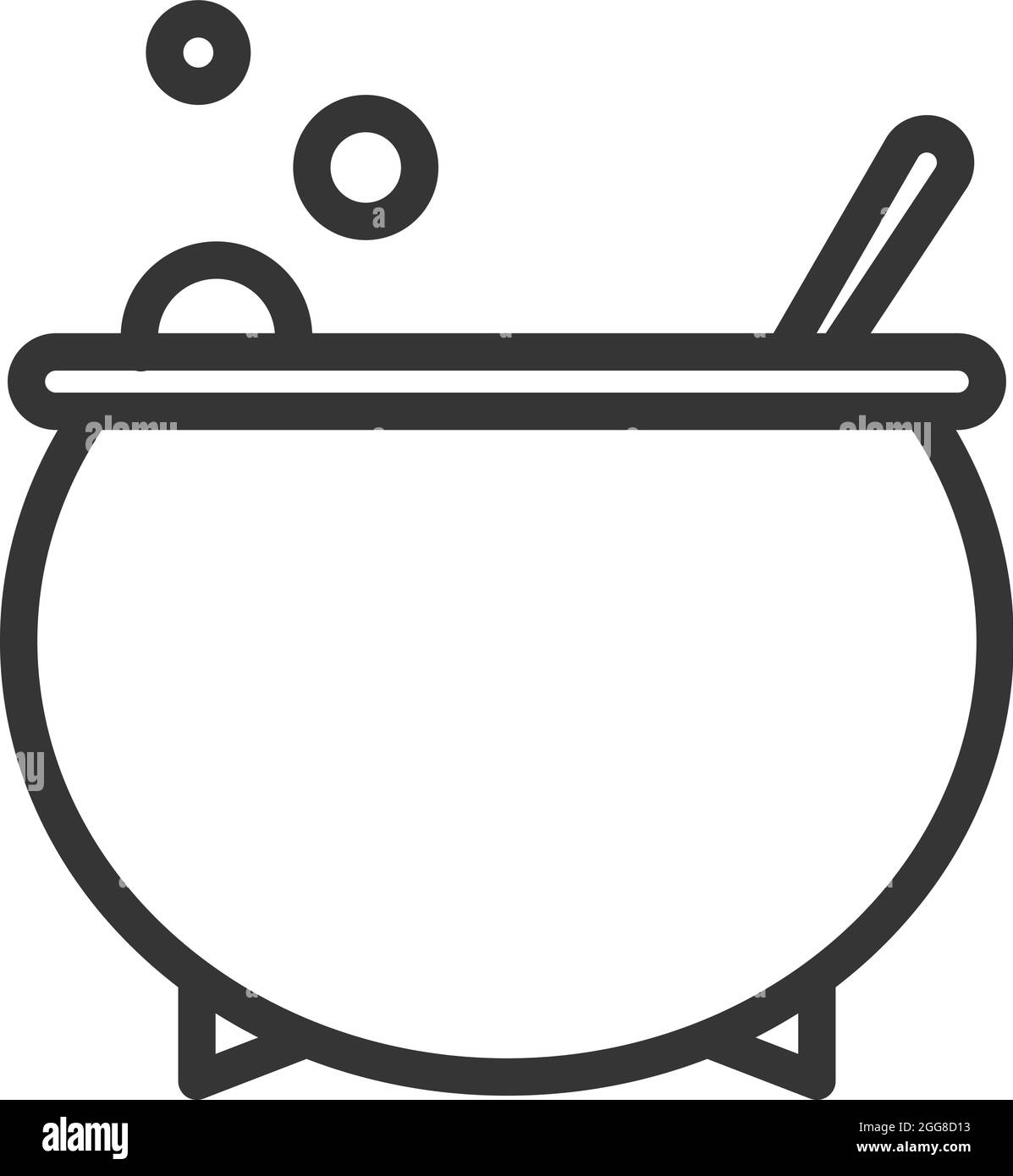 Big cauldron, illustration, vector on a white background Stock Vector ...