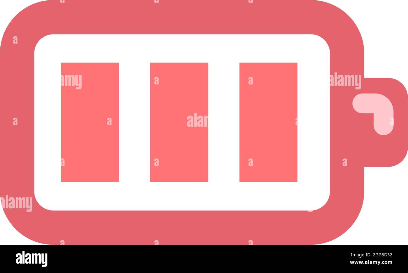 Fully charged battery, illustration, vector on a white background Stock ...