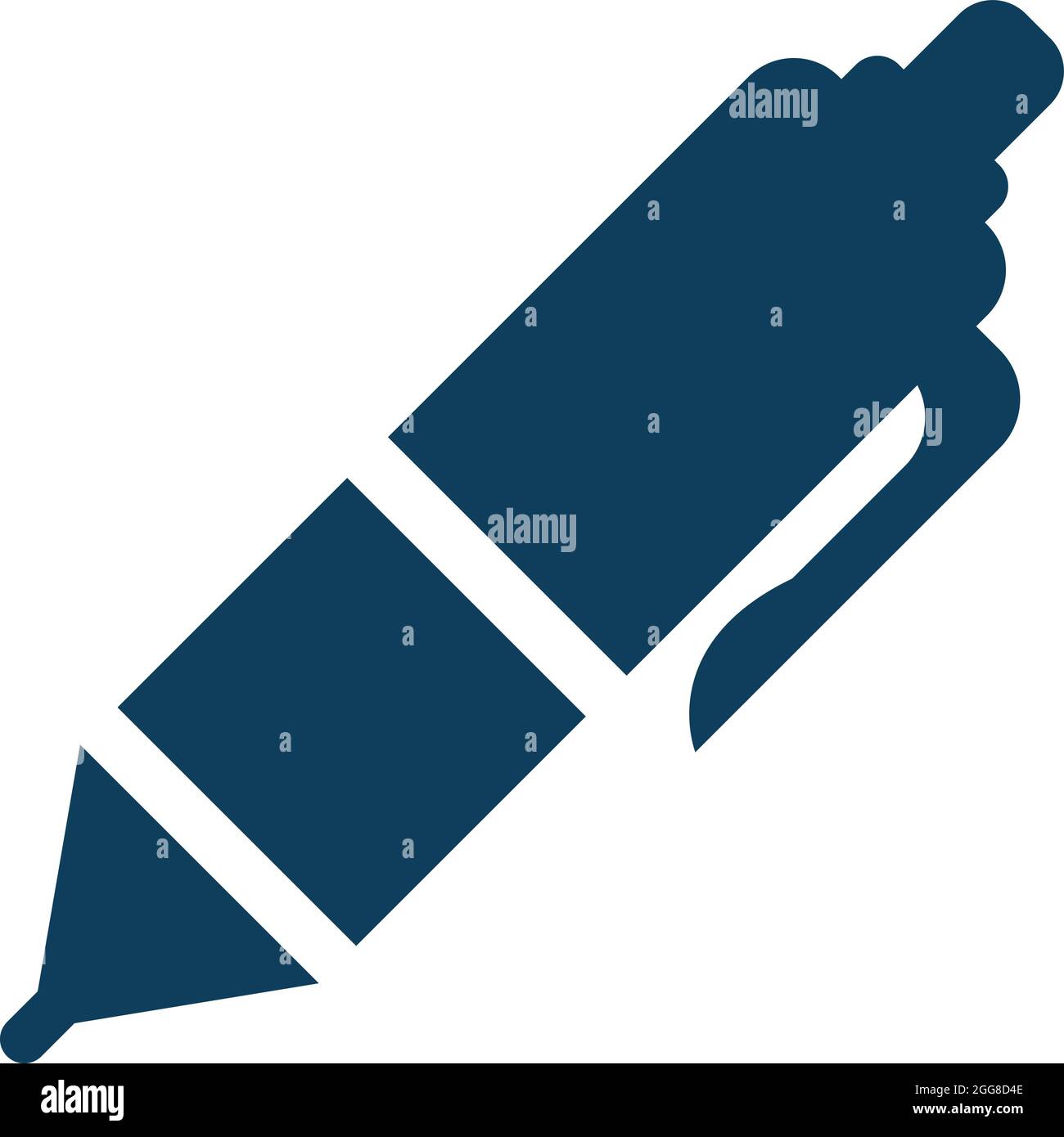 Blue pen, illustration, vector on a white background Stock Vector Image ...