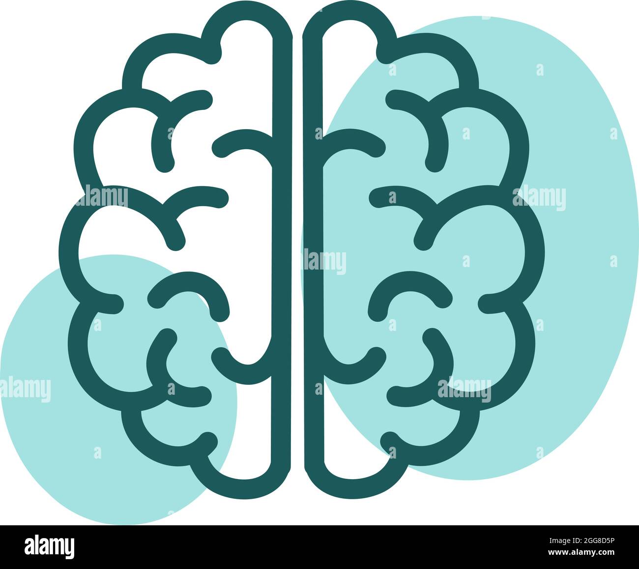 Blue brain, illustration, vector on a white background Stock Vector ...