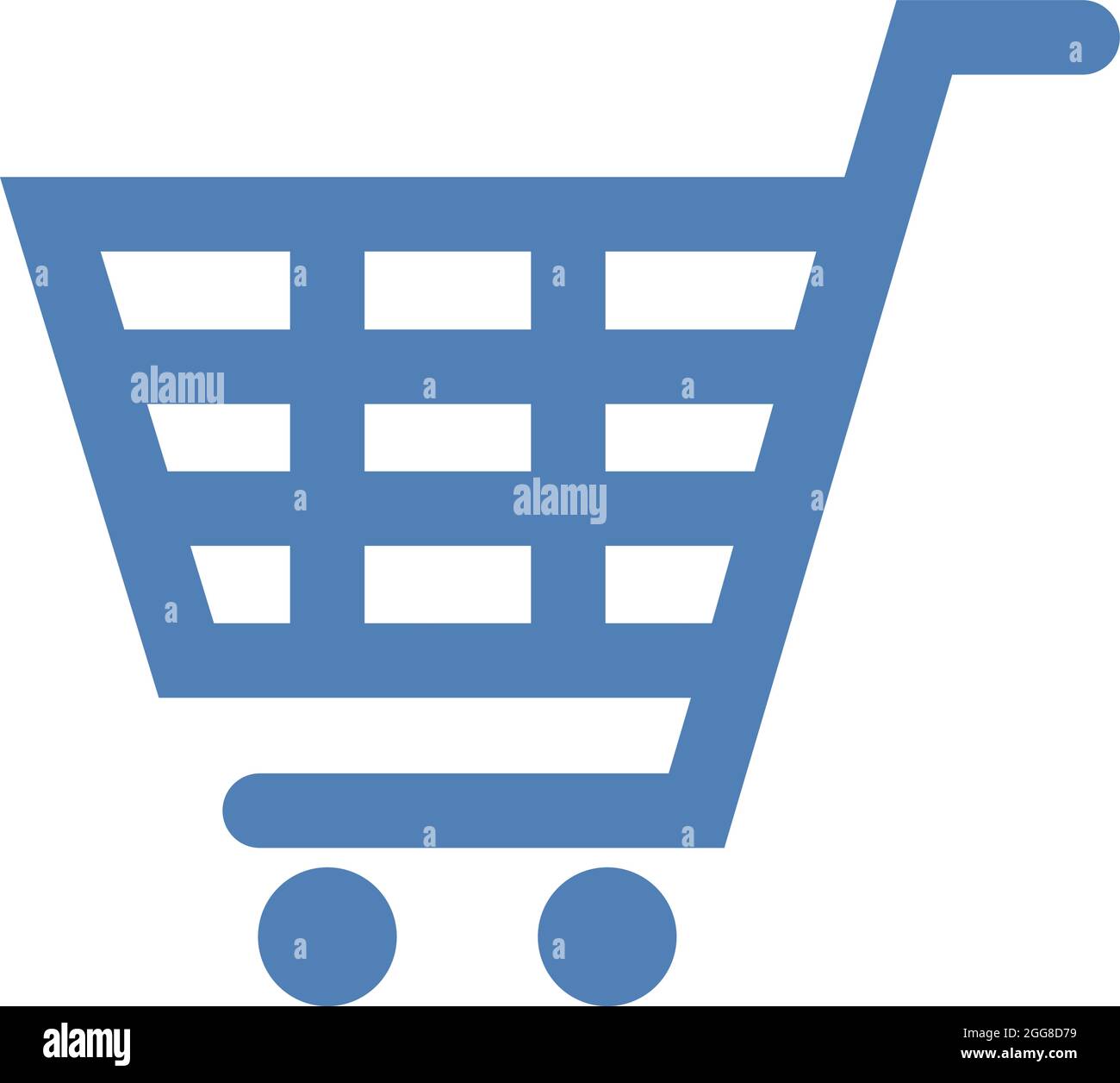 Blue shopping cart, illustration, vector on a white background Stock ...