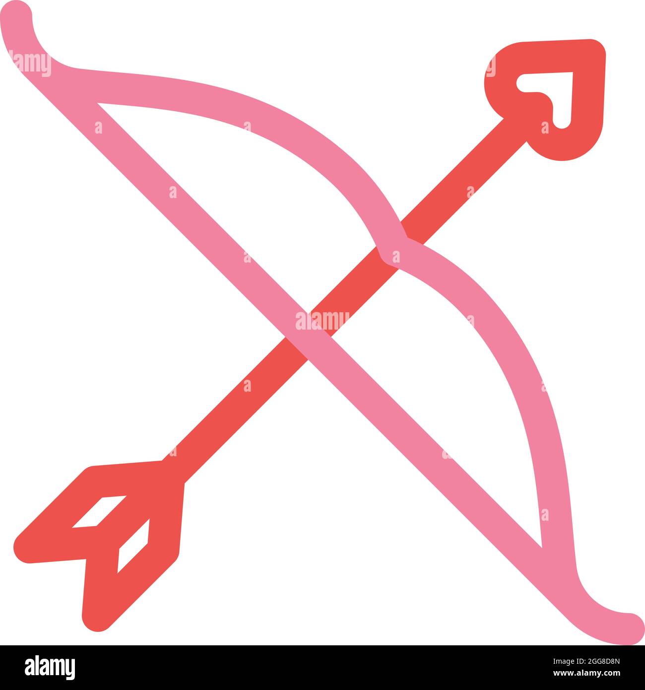 Bow with love arrow, illustration, vector on a white background Stock ...