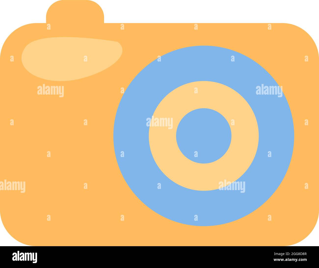 Yellow camera, illustration, vector on a white background Stock Vector ...