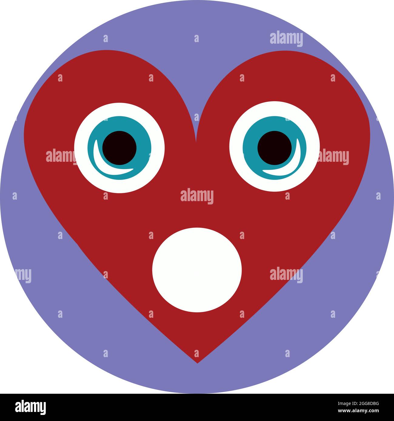 Suprised heart, illustration, vector on a white background Stock Vector ...