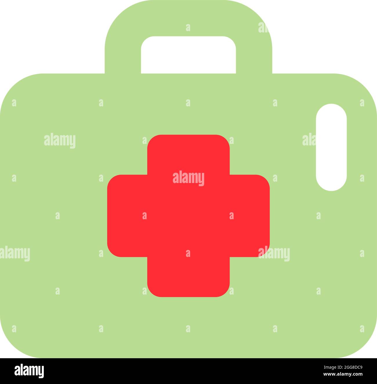 Green First aid kit, illustration, vector on a white background Stock ...