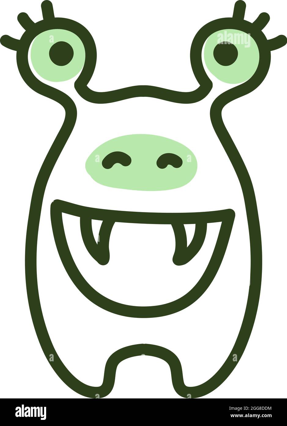 Happy slug monster, illustration, vector on a white background Stock ...