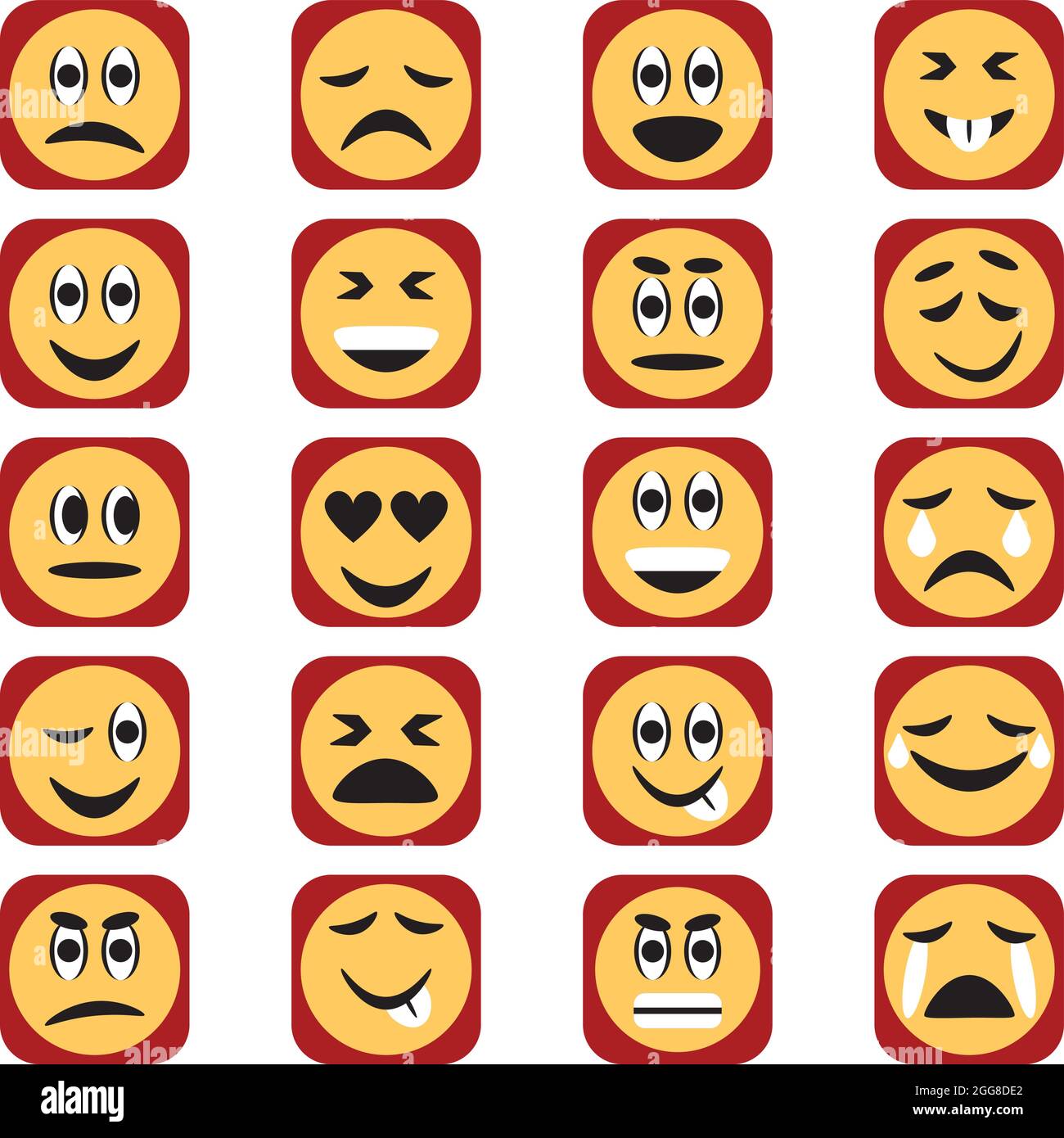 Emoji with feelings, illustration, vector on a white background Stock ...
