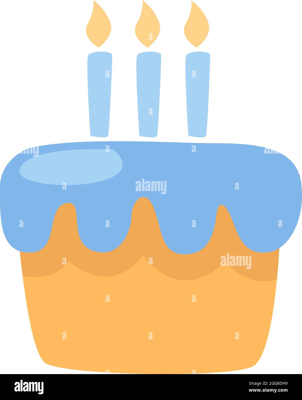 Blue birthday cake, illustration, vector on a white background Stock ...