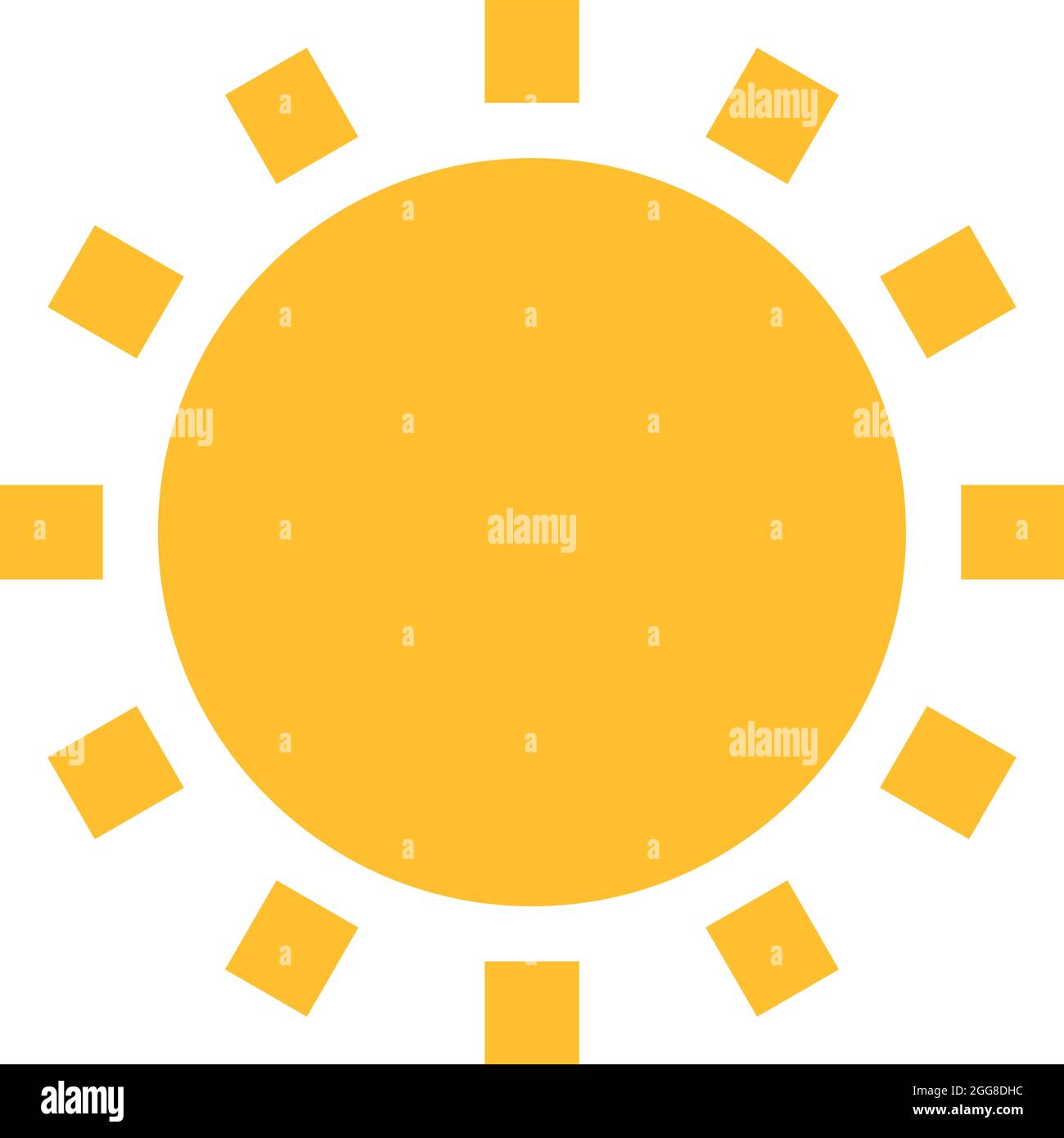 Hot sun, illustration, vector on a white background Stock Vector Image ...