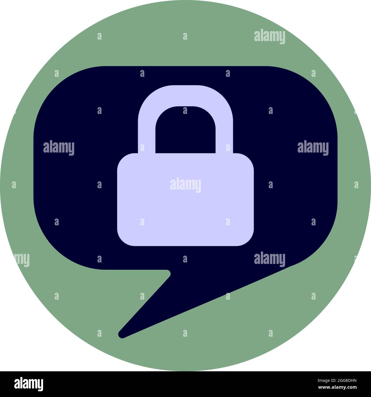 Message with lock, illustration, vector on a white background Stock ...