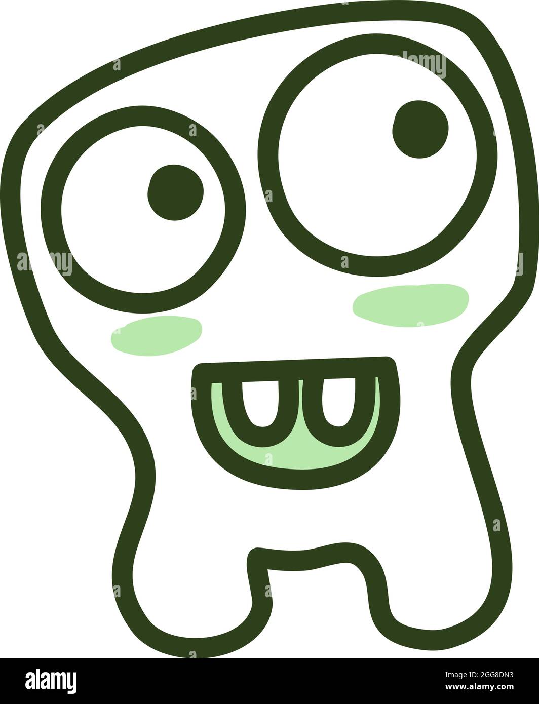Monster with big head, illustration, vector on a white background Stock ...