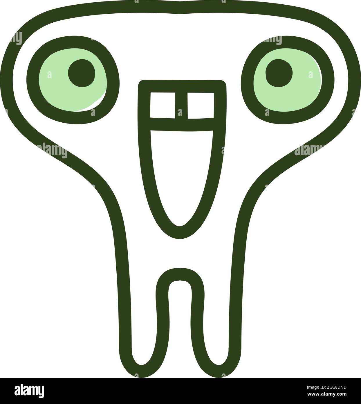 Monster with big head, illustration, vector on a white background Stock ...
