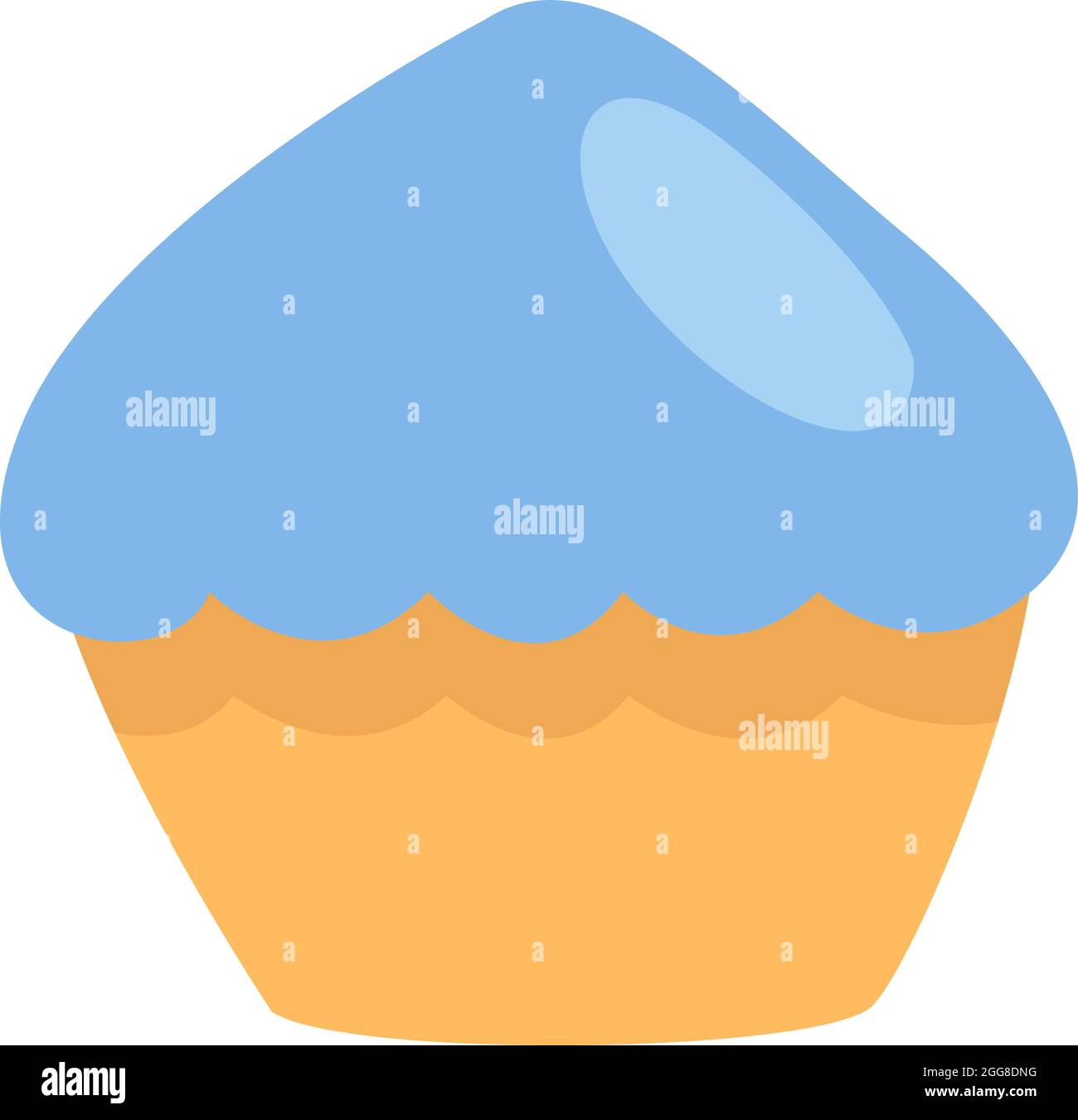 Blue cupcake, illustration, vector on a white background Stock Vector ...