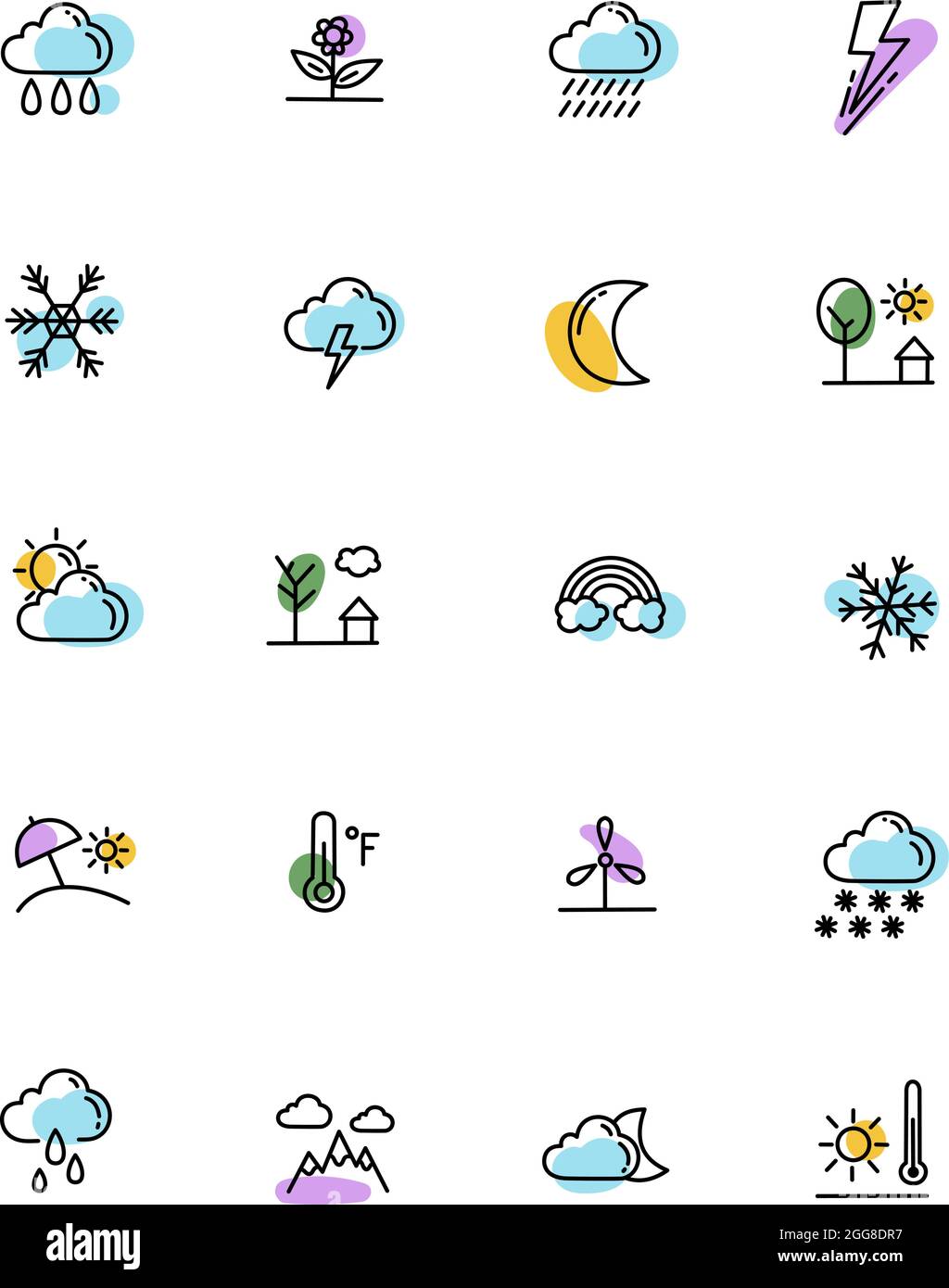 Weather cast, illustration, vector on a white background Stock Vector ...