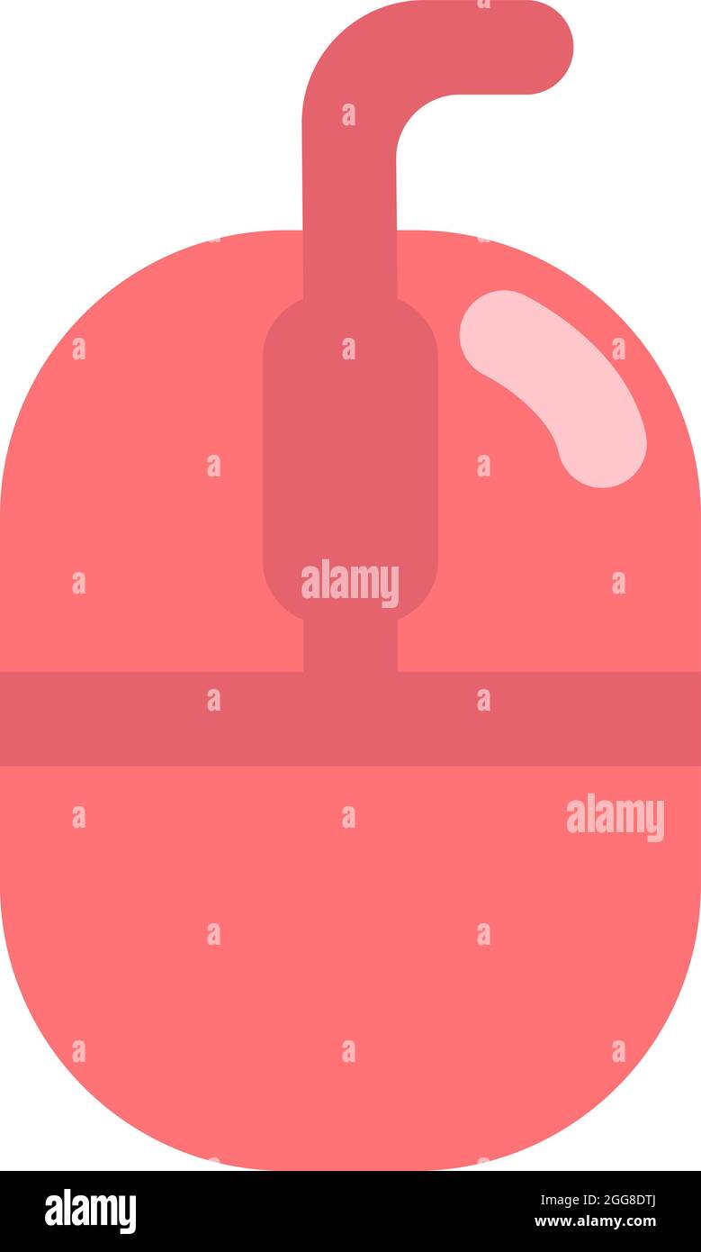 Red computer mouse, illustration, vector on a white background Stock ...