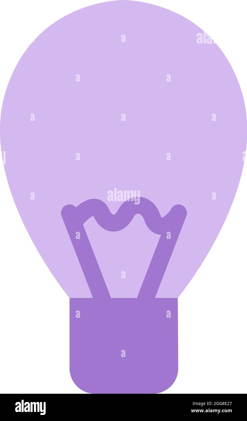 Purple lightbulb, illustration, vector on a white background Stock ...
