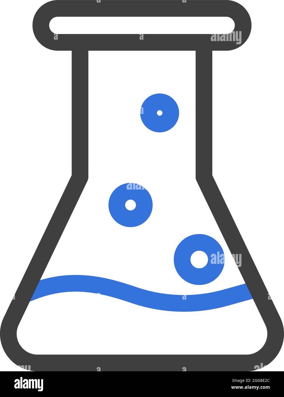 Laboratory bottle with liquid, illustration, vector on a white ...