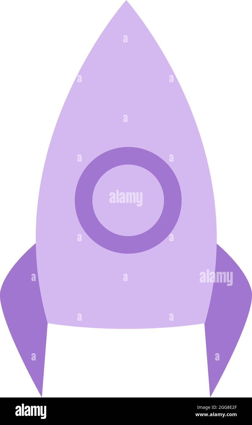 Purple rocket, illustration, vector on a white background Stock Vector ...