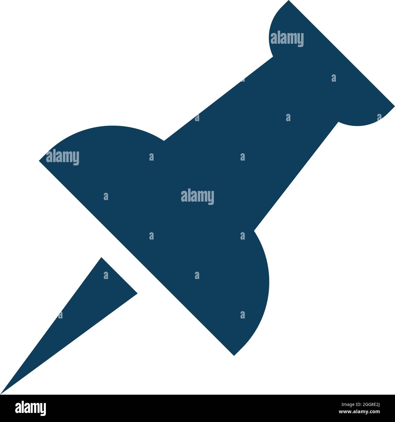 Blue pin, illustration, vector on a white background Stock Vector Image ...