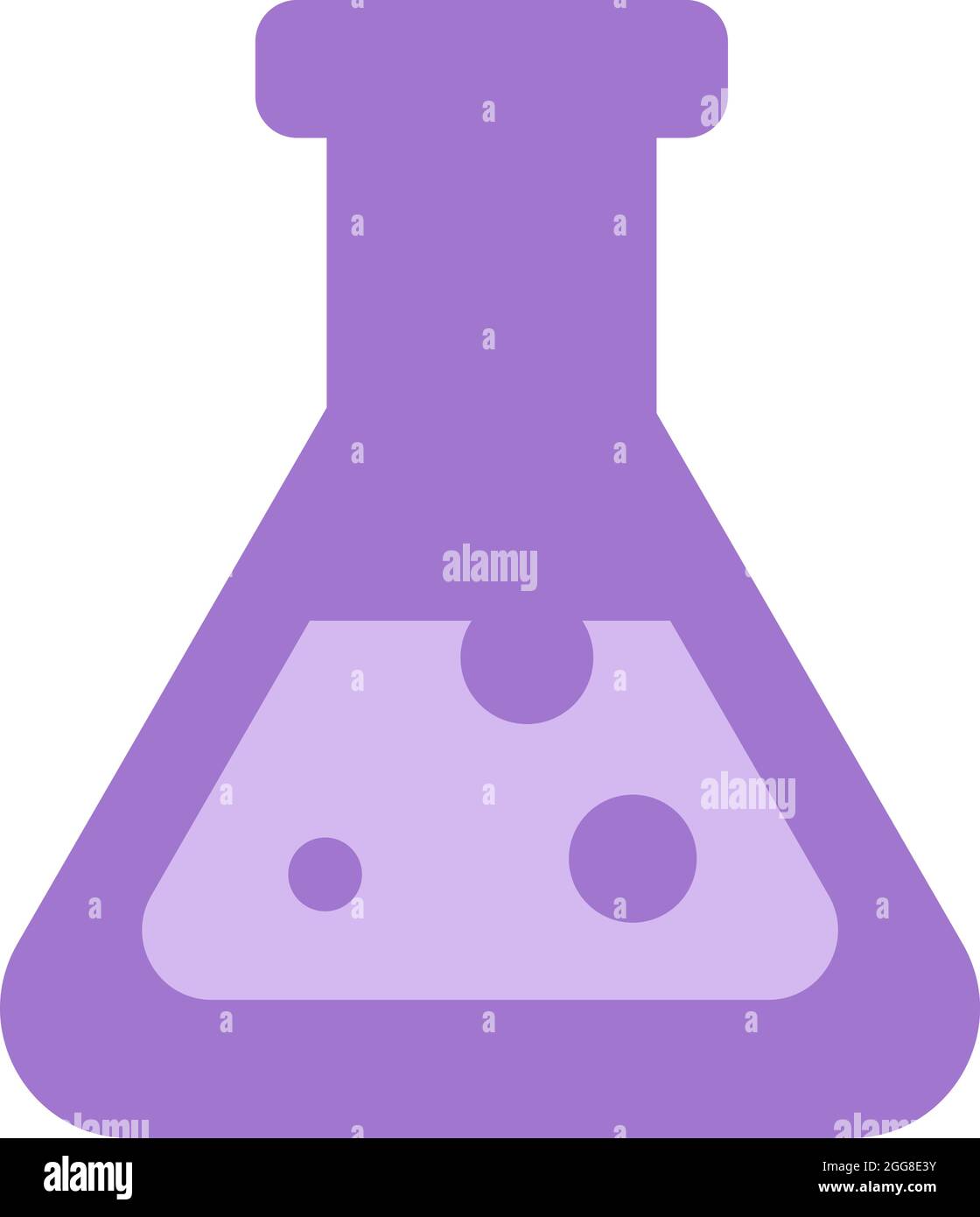 Purple chemistry liquid container, illustration, vector on a white ...