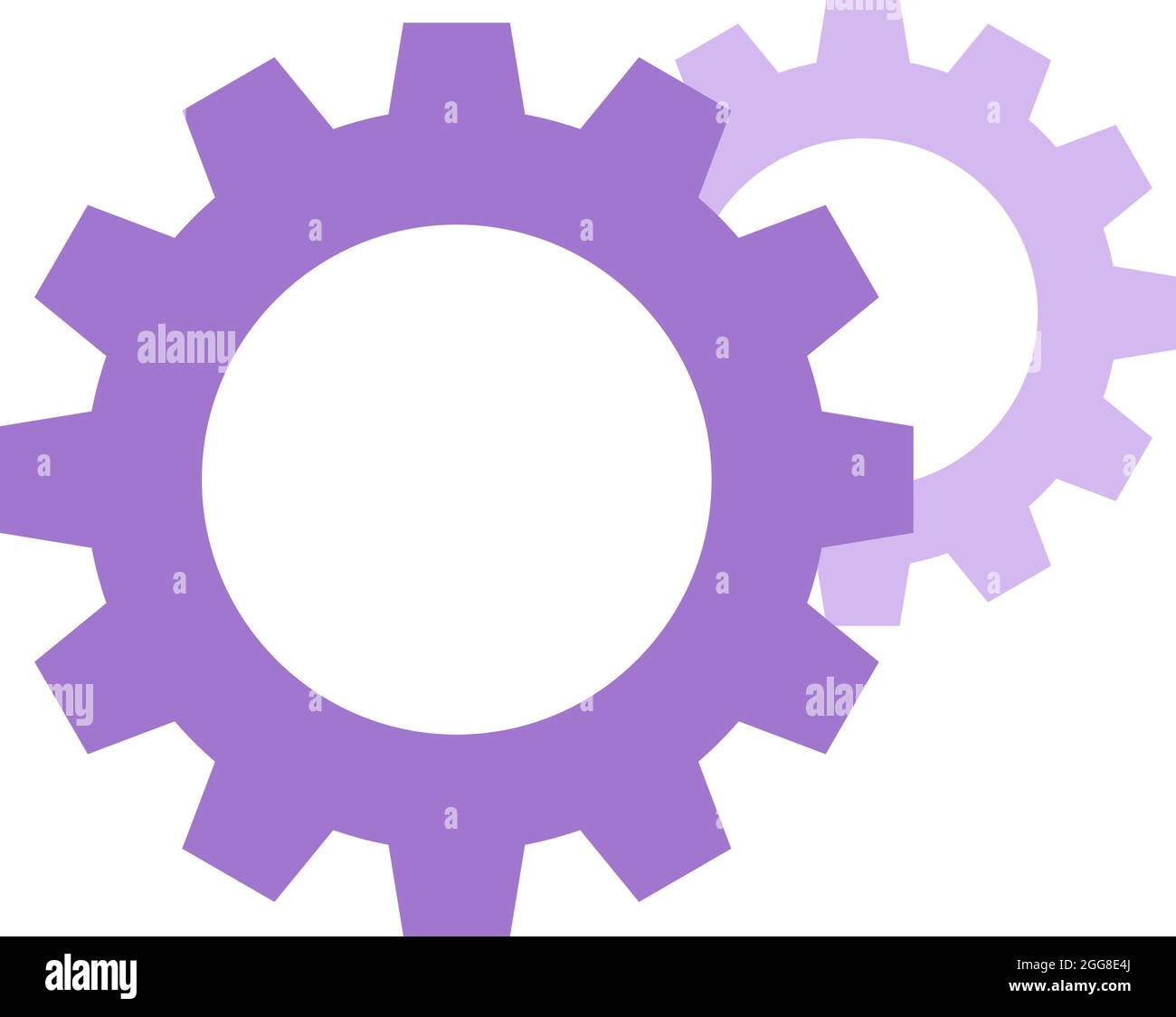 Purple gear, illustration, vector on a white background Stock Vector ...
