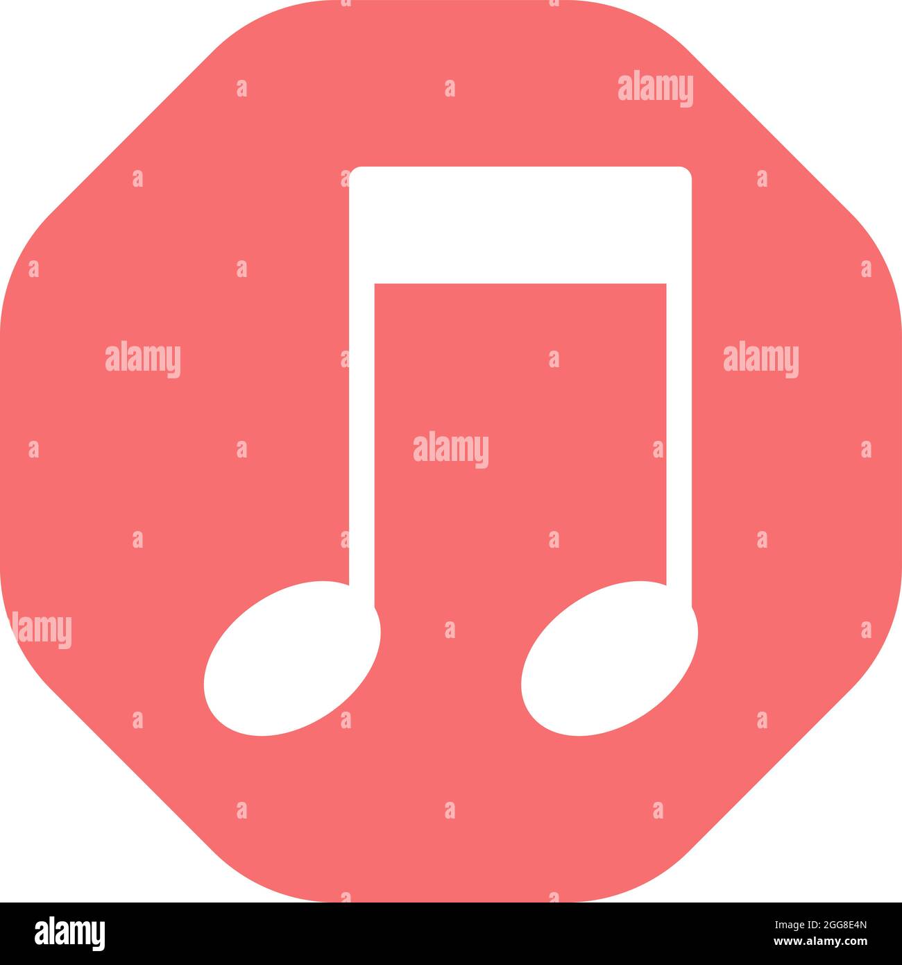 Beaming quavers, illustration, vector on a white background Stock ...