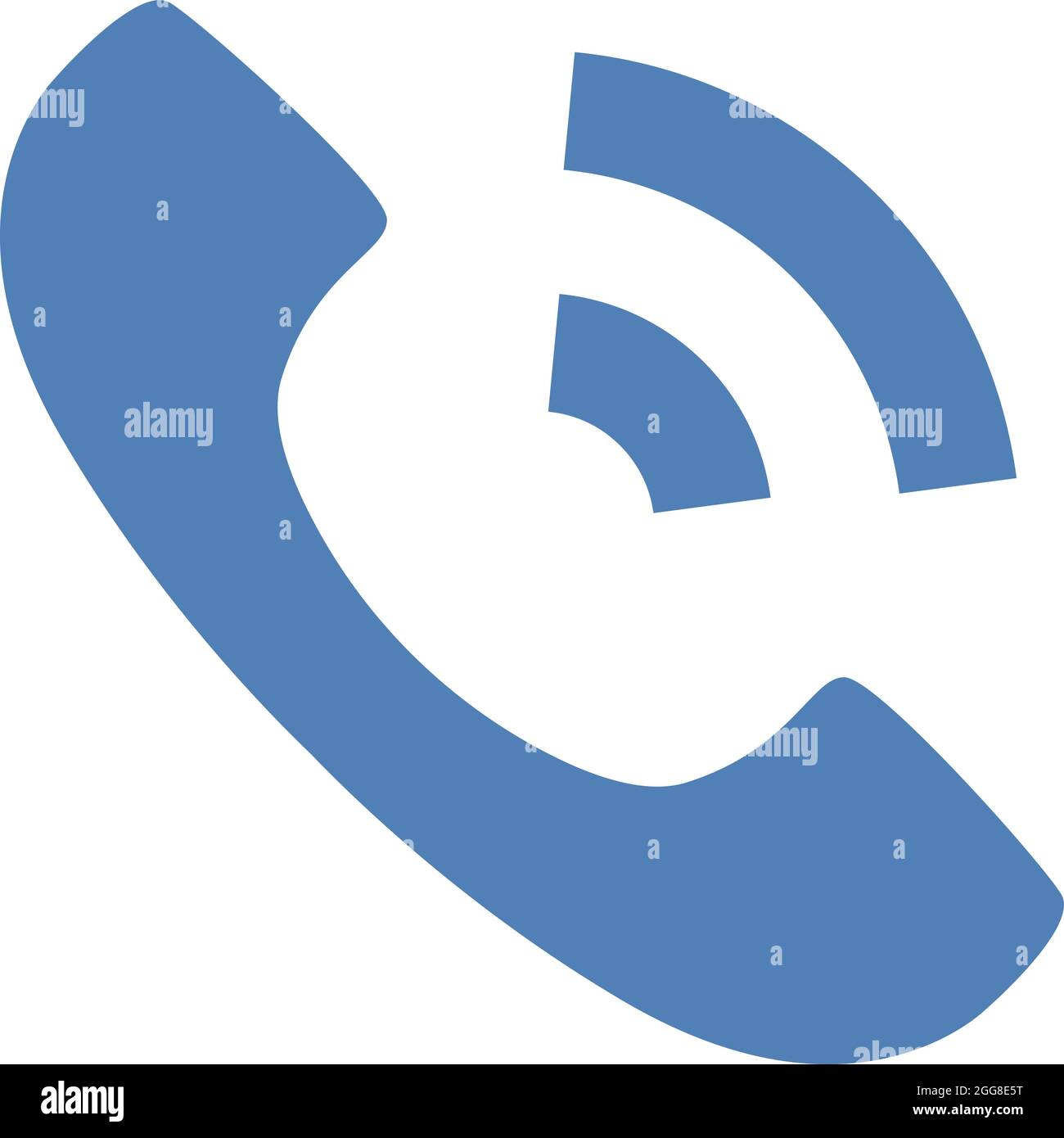 Blue phone service, illustration, vector on a white background Stock ...