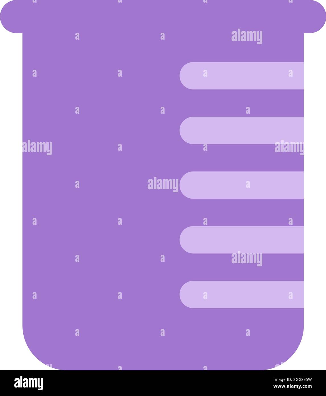 Purple test tube, illustration, vector on a white background Stock ...