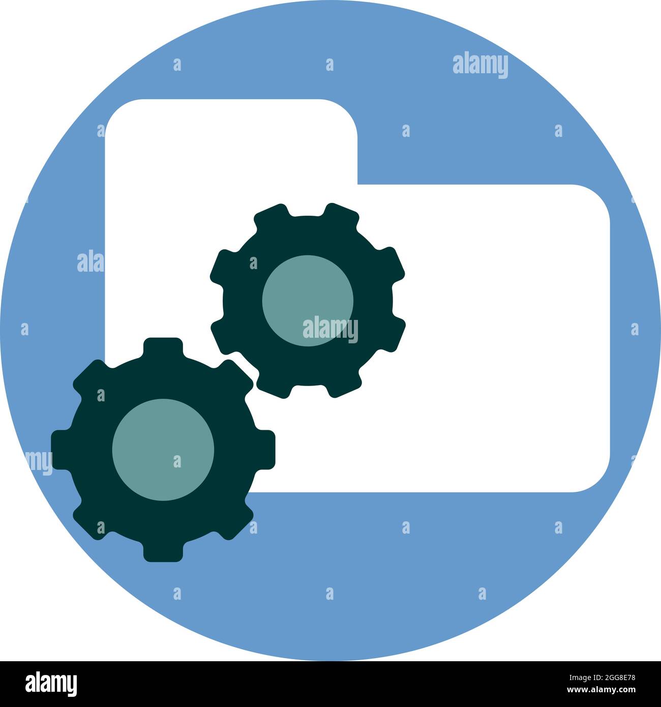Document settings flat white Stock Vector Images - Alamy
