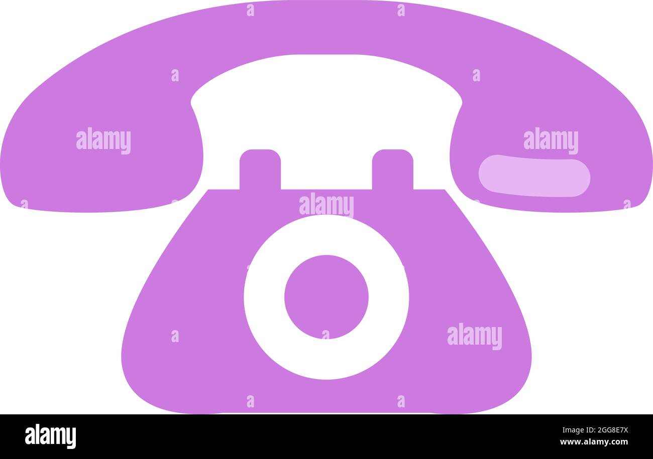 Purple telephone, illustration, vector on a white background Stock ...