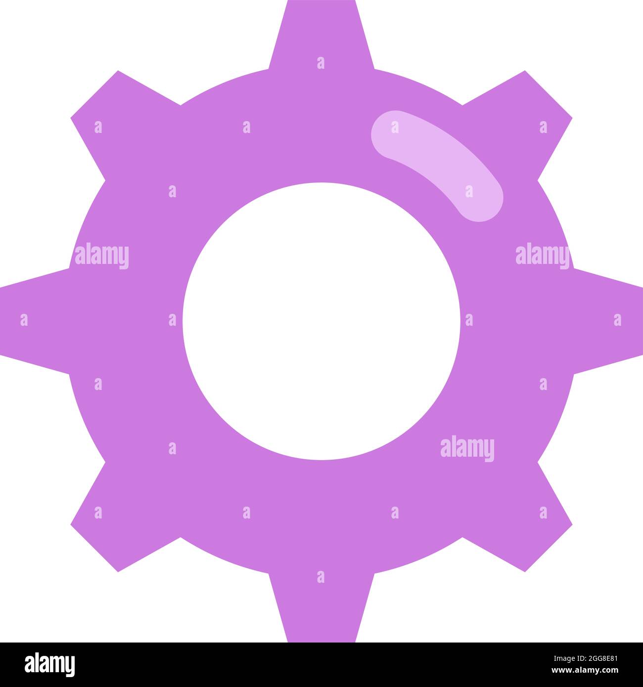 Purple gear, illustration, vector on a white background Stock Vector ...