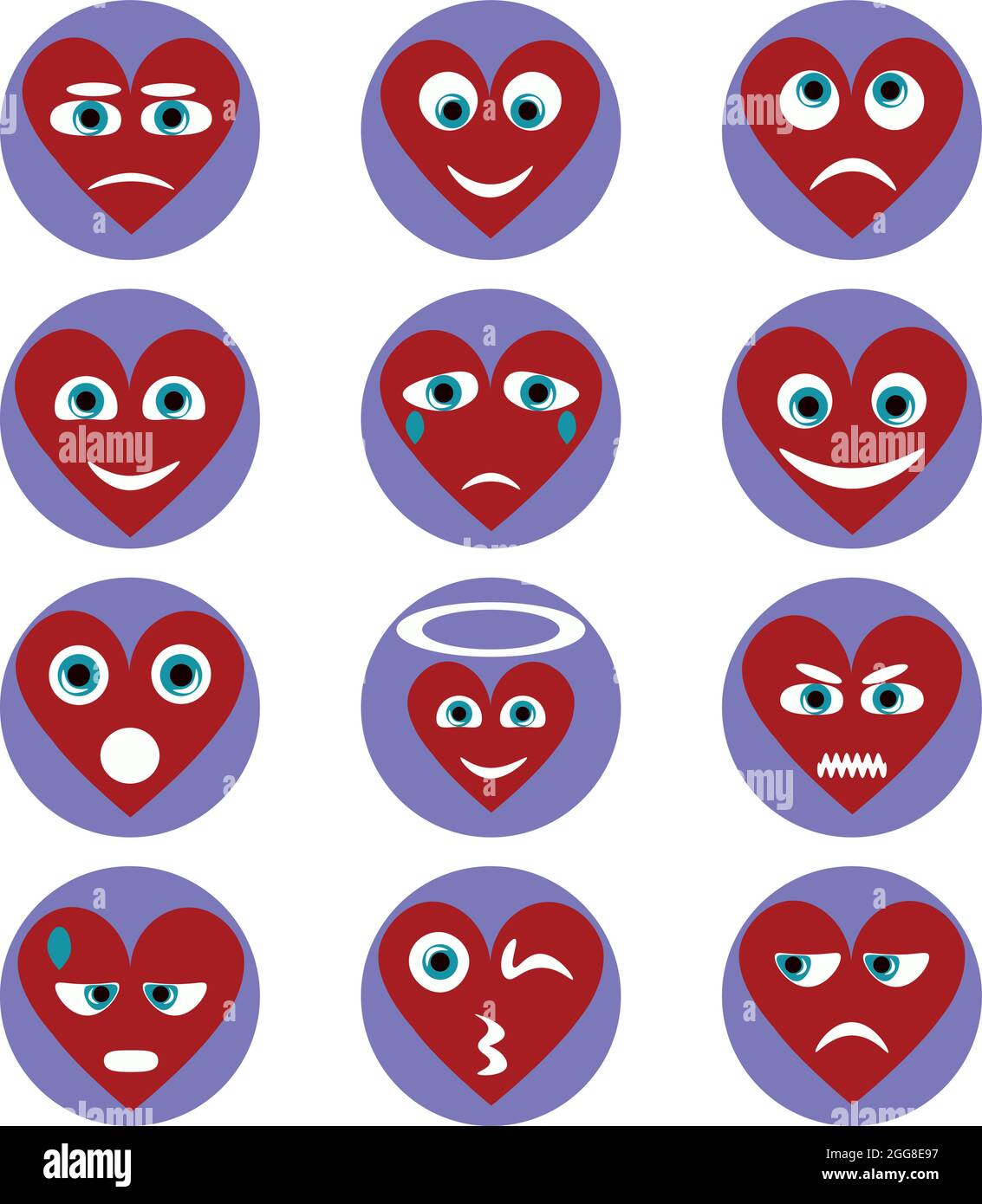 Heart emotions, illustration, vector on a white background Stock Vector ...