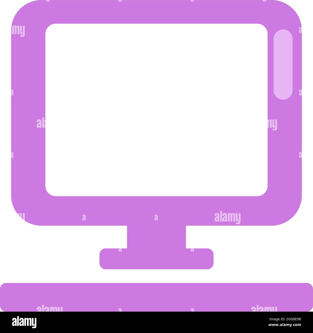 Purple computer, illustration, vector on a white background Stock ...