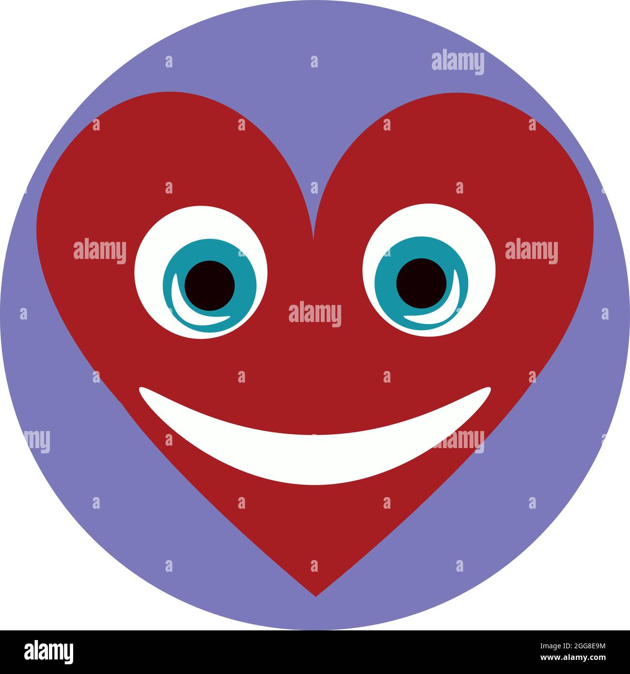Heart with big smile, illustration, vector on a white background Stock ...
