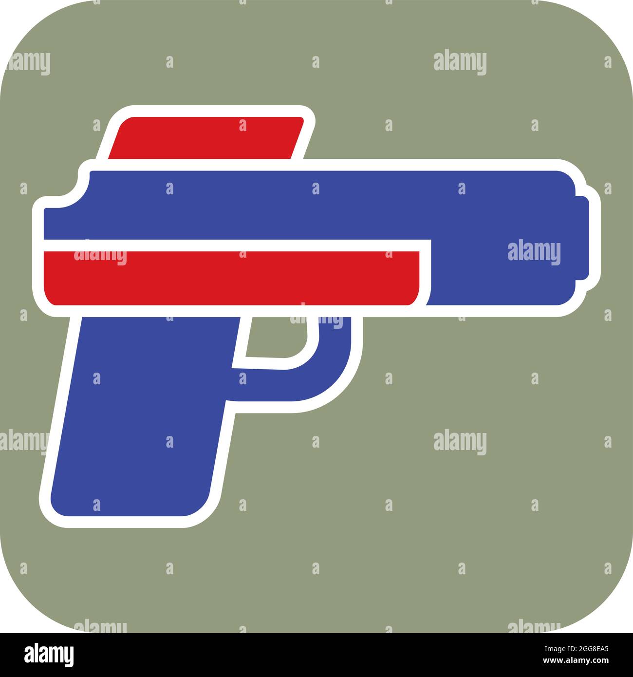 Police gun, illustration, vector on a white background Stock Vector ...