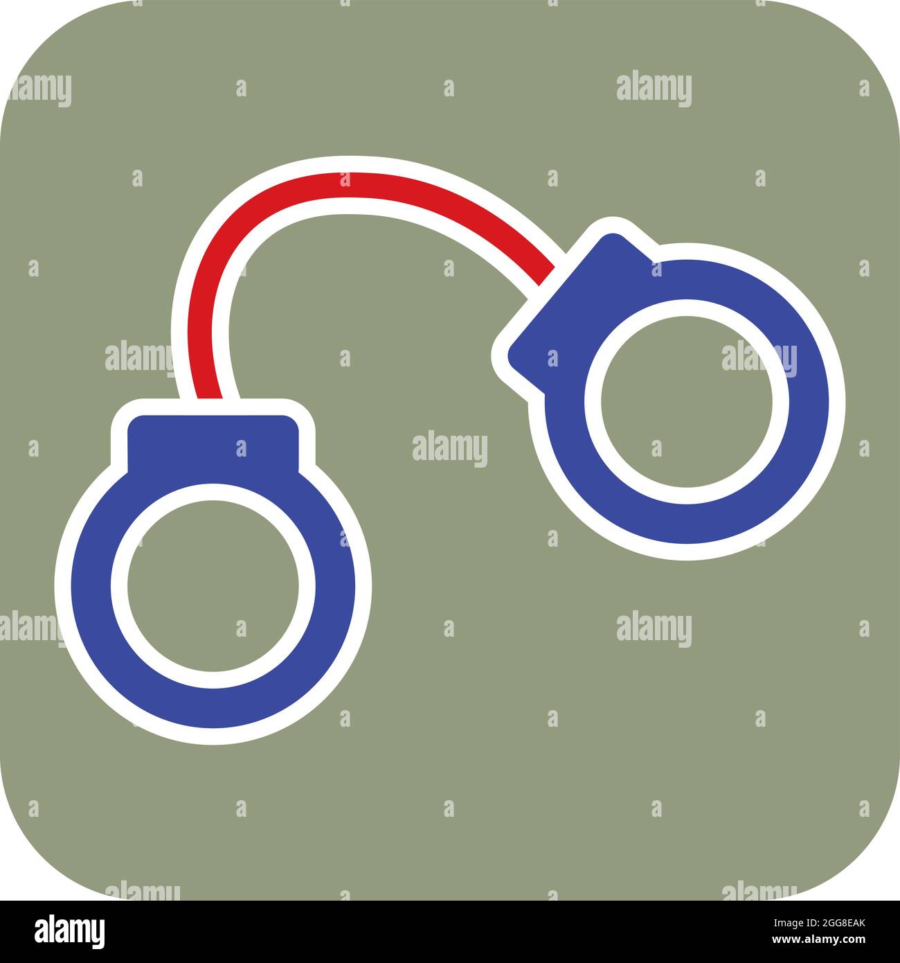 Police handcuffs, illustration, vector on a white background Stock ...