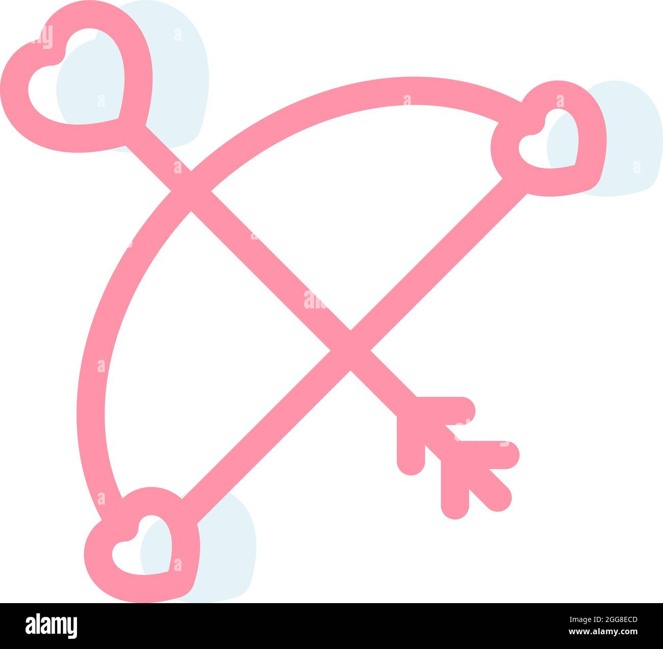 Love bow and arrow, illustration, vector on a white background Stock ...