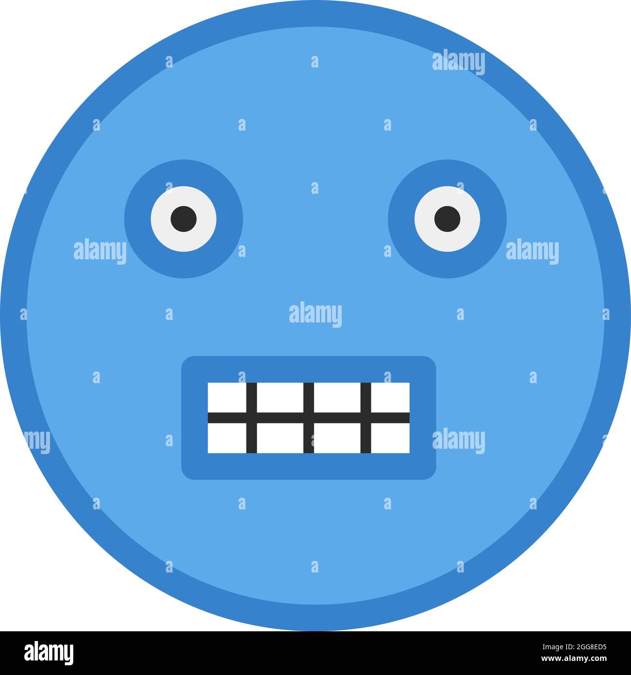 Frozen smiley face, illustration, vector on a white background Stock ...