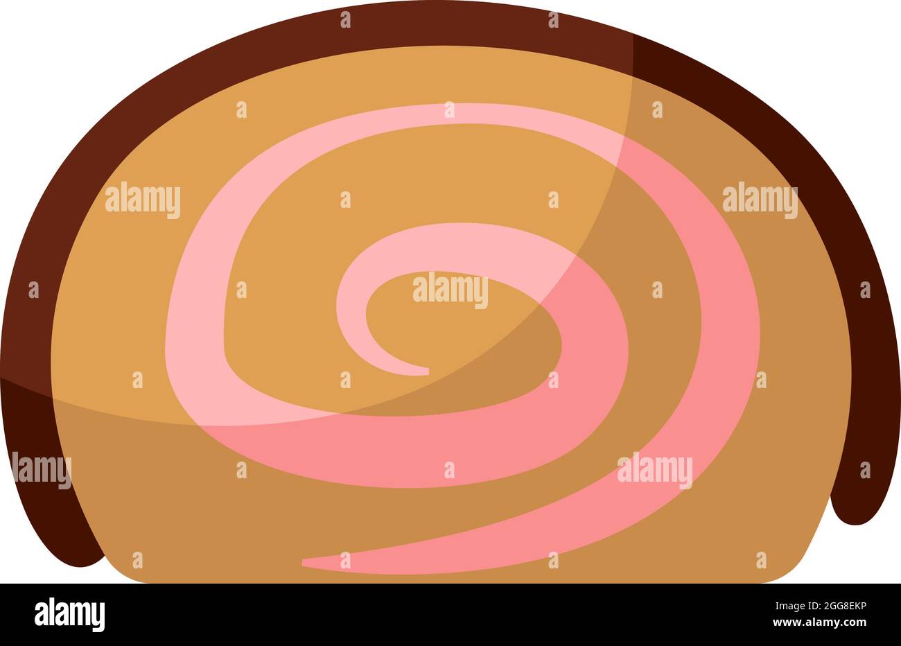Chocolate roll, illustration, vector on a white background Stock Vector ...