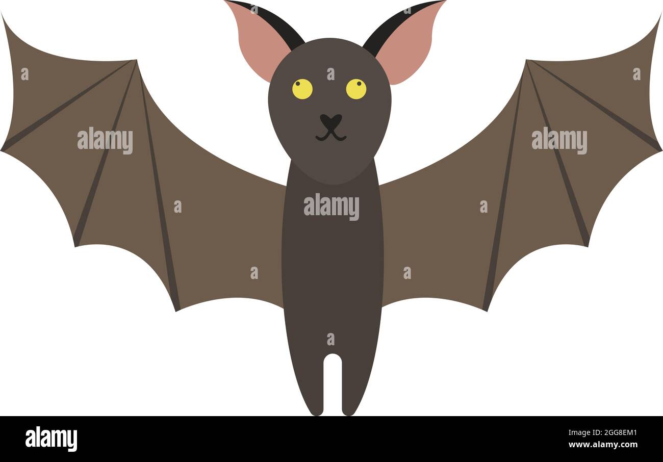 Small bat, illustration, vector on a white background Stock Vector ...