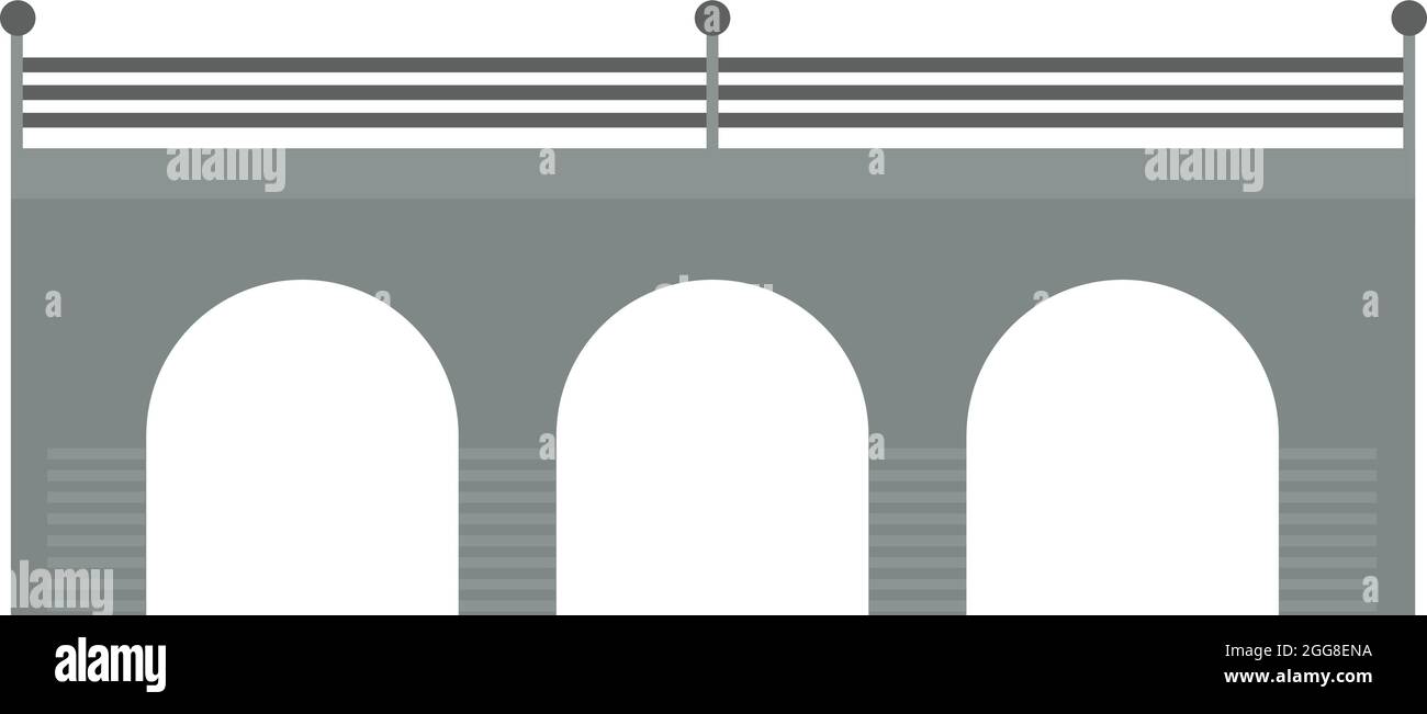 Grey bridge, illustration, vector on a white background Stock Vector ...
