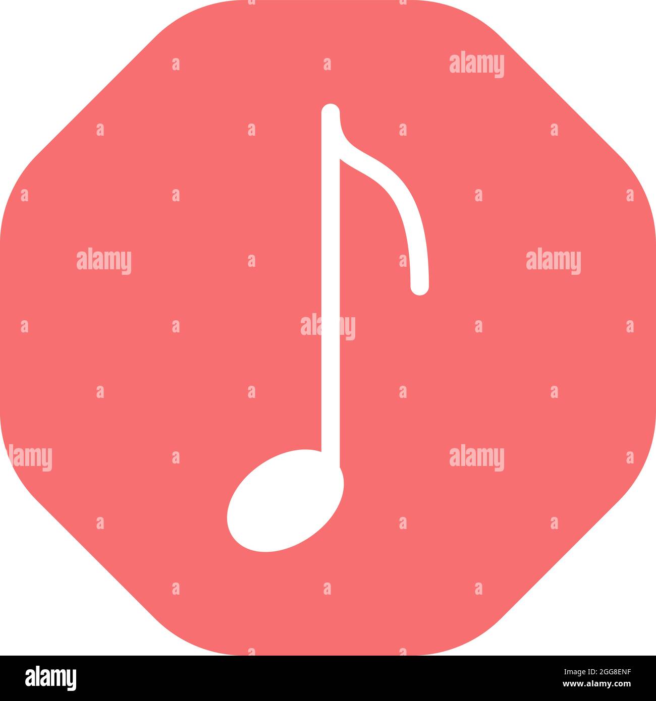 Eighth note, illustration, vector on a white background Stock Vector ...