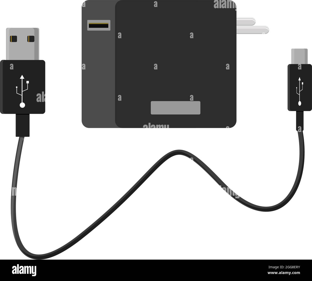 Black charger, illustration, vector on a white background Stock Vector ...