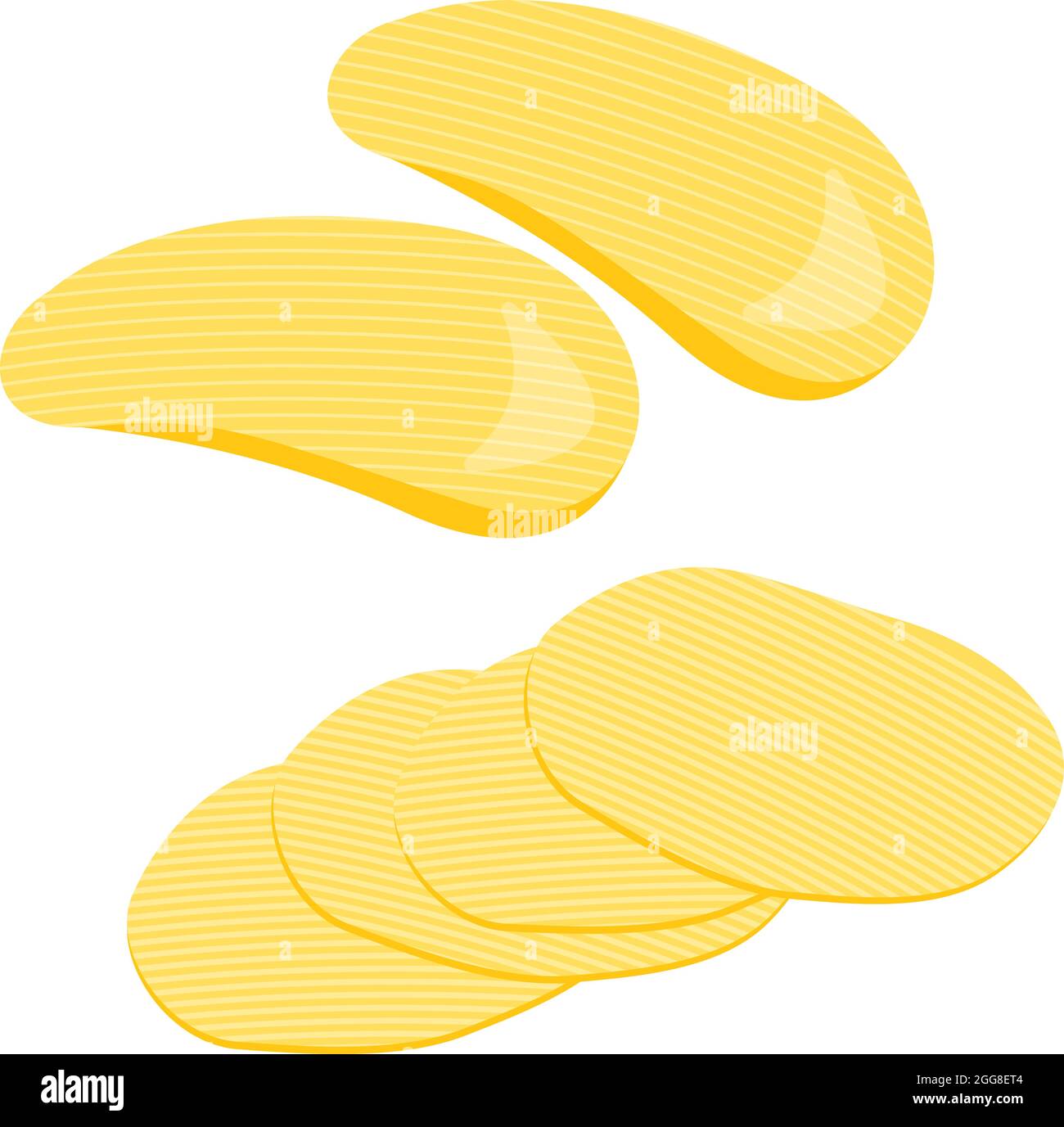 Potato chips, illustration, vector on a white background Stock Vector ...