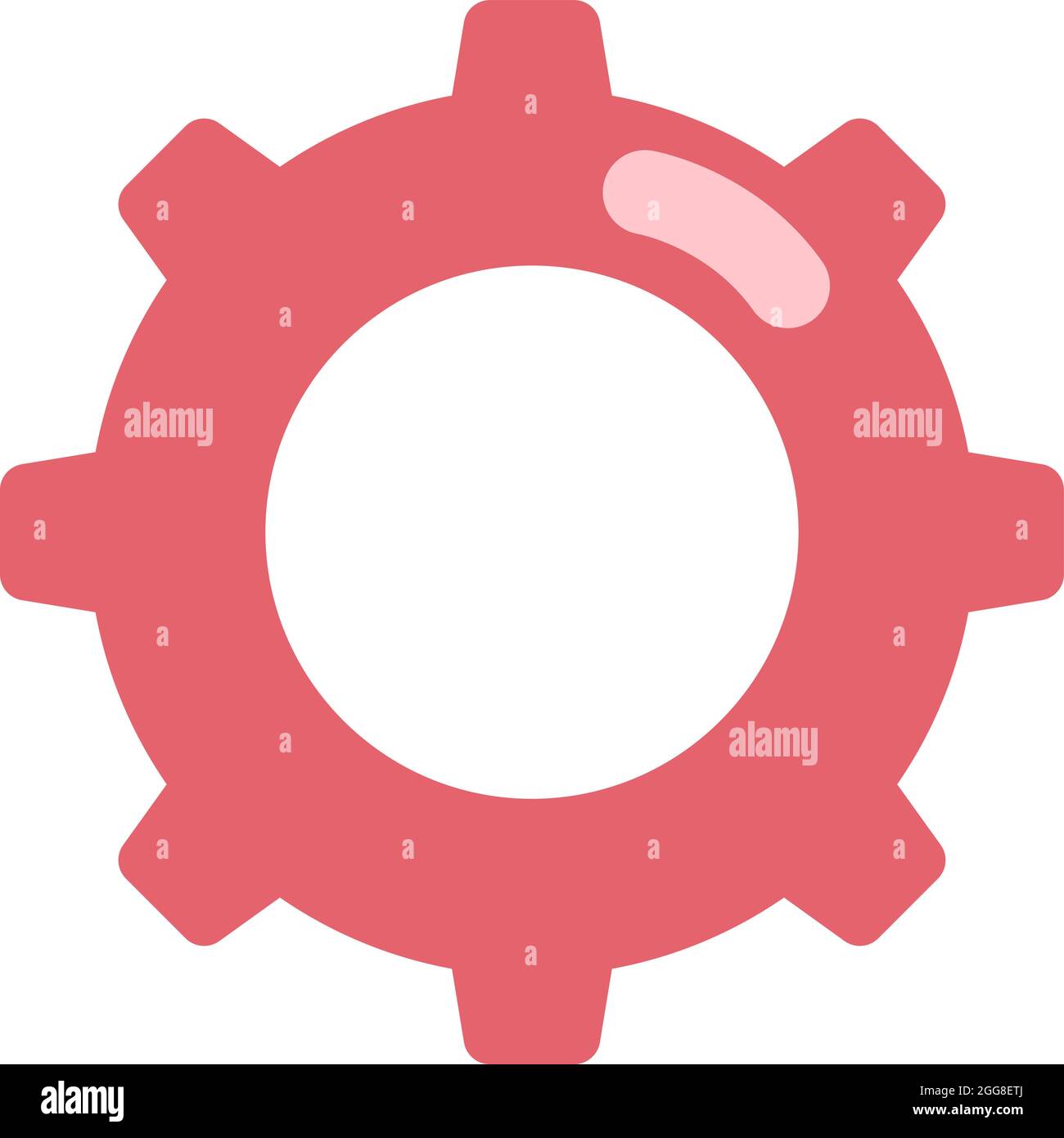 Red gear, illustration, vector on a white background Stock Vector Image ...