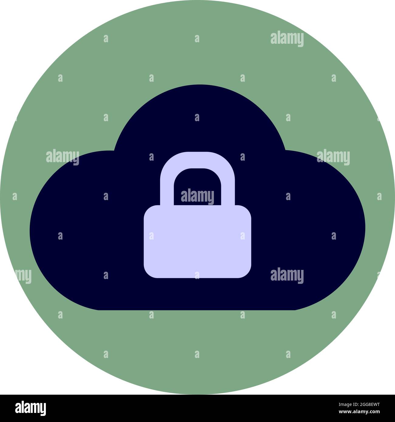 Cloud lock, illustration, vector on a white background Stock Vector ...