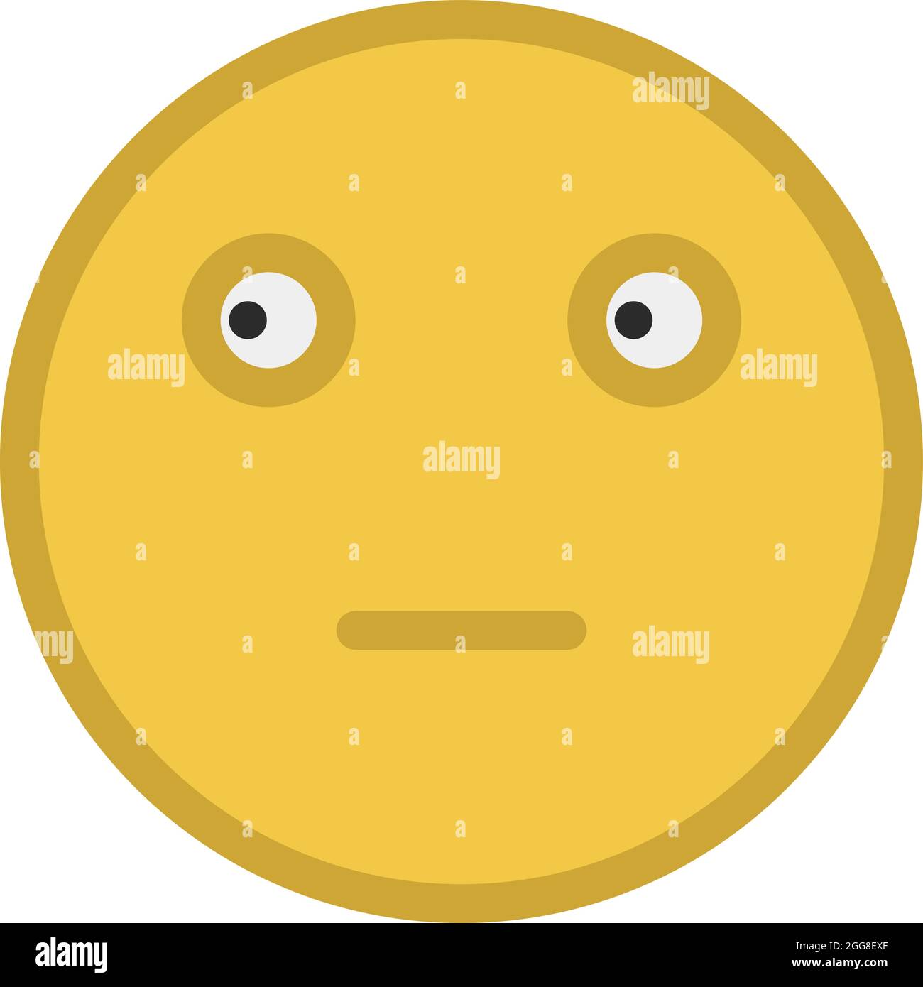 Confused smiley face, illustration, vector on a white background Stock ...